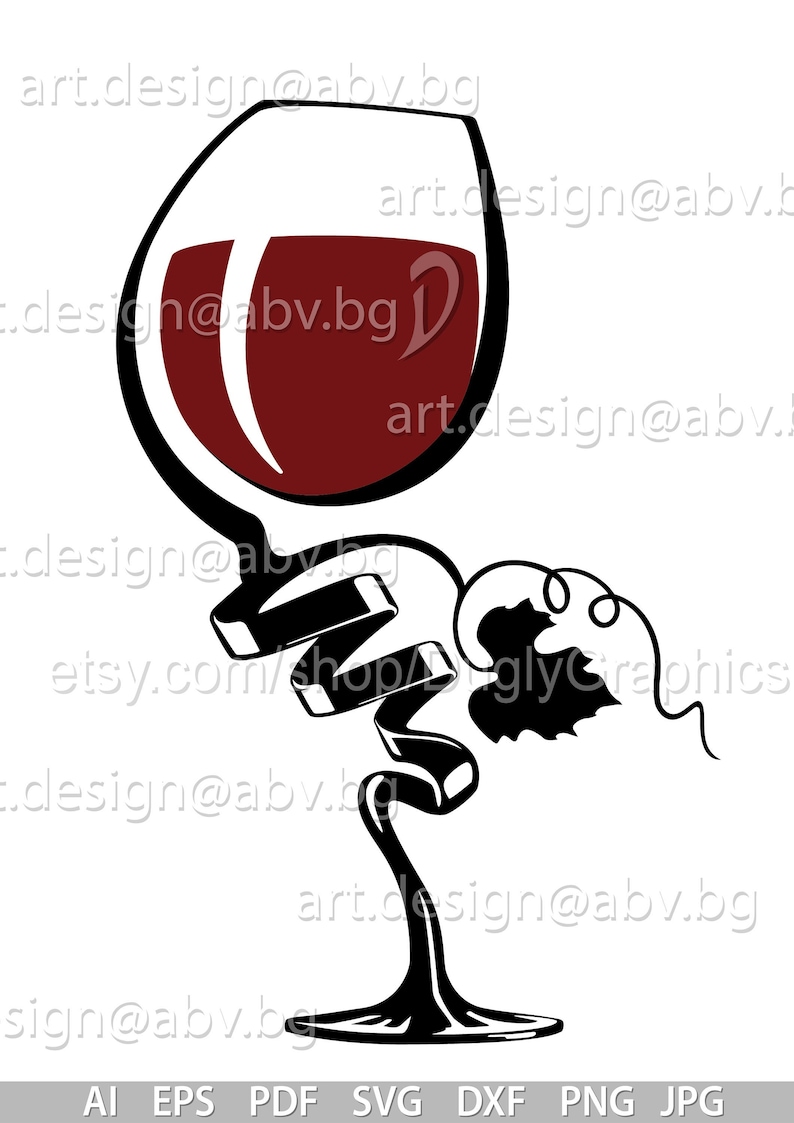 Vector GLASS of WINE Colors AI Eps Pdf Svg Dxf Png Jpg - Etsy