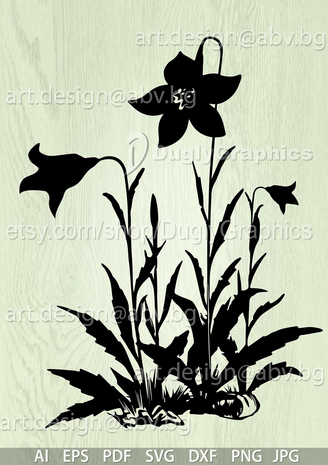 Vector FLORA, Bells, AI, Eps, Png, Pdf, SVG, Dxf, Jpg Download, Digital ...