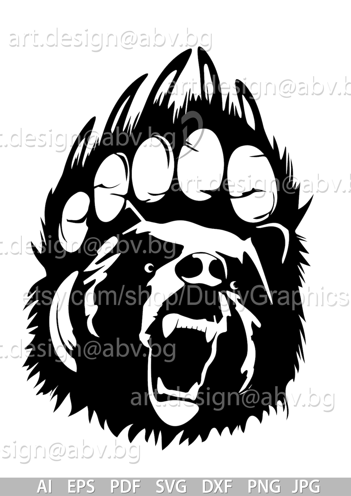 Vector STEP BEAR Paw AI Eps Pdf Png Svg Dxf Jpg Image - Etsy