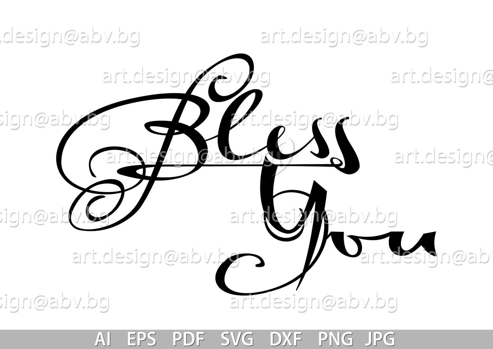 Vector BLESS YOU Ai Eps Pdf Svg Dxf Png Jpg Download - Etsy