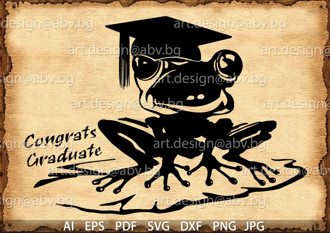 Graduation Frog Vector Art (digital Download) - Etsy