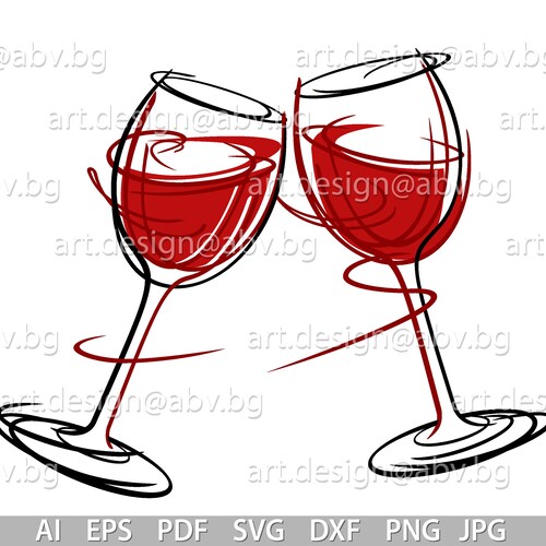 Vector CHEERS Glasses of Wine SVG AI Png Eps Pdf Dxf - Etsy