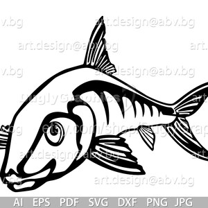 Vector BONEFISH, Ai, Eps, Pdf, Png, Svg, Dxf, Jpg Image Graphic Digital ...