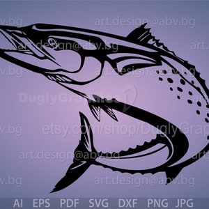 Vector SPANISH MACKEREL, Ai, Eps, Pdf, Png, Svg, Dxf, Jpg Image Graphic ...