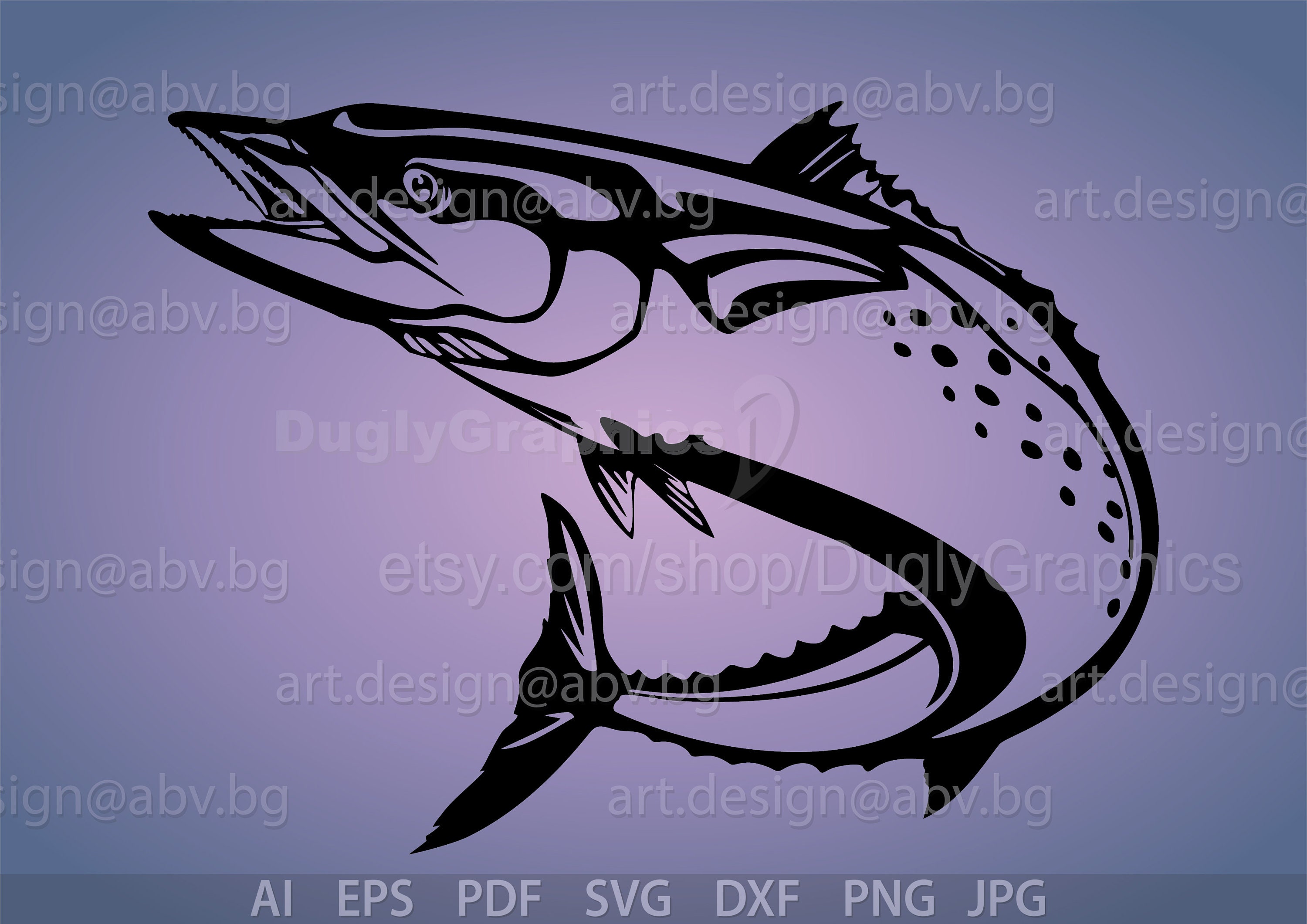 Vector SPANISH MACKEREL, Ai, Eps, Pdf, Png, Svg, Dxf, Jpg Image Graphic ...