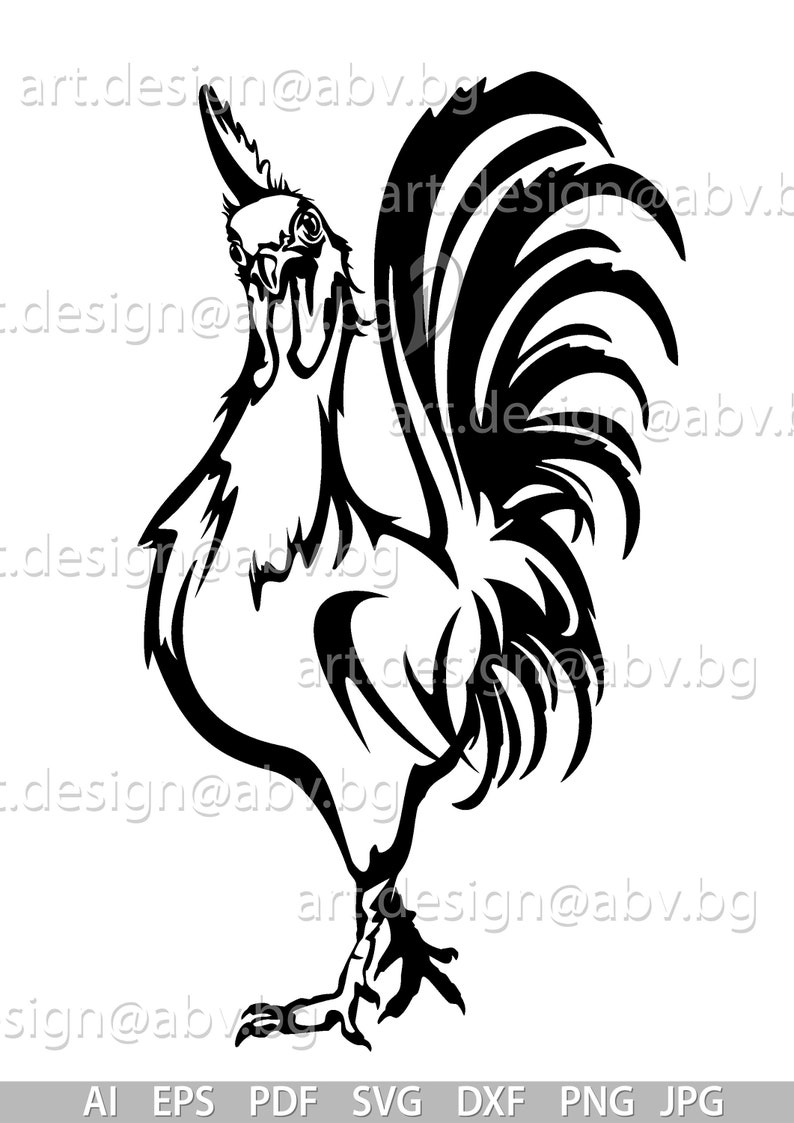 Vector ROOSTER AI PNG Eps Pdf Svg Dxf Jpg Download | Etsy