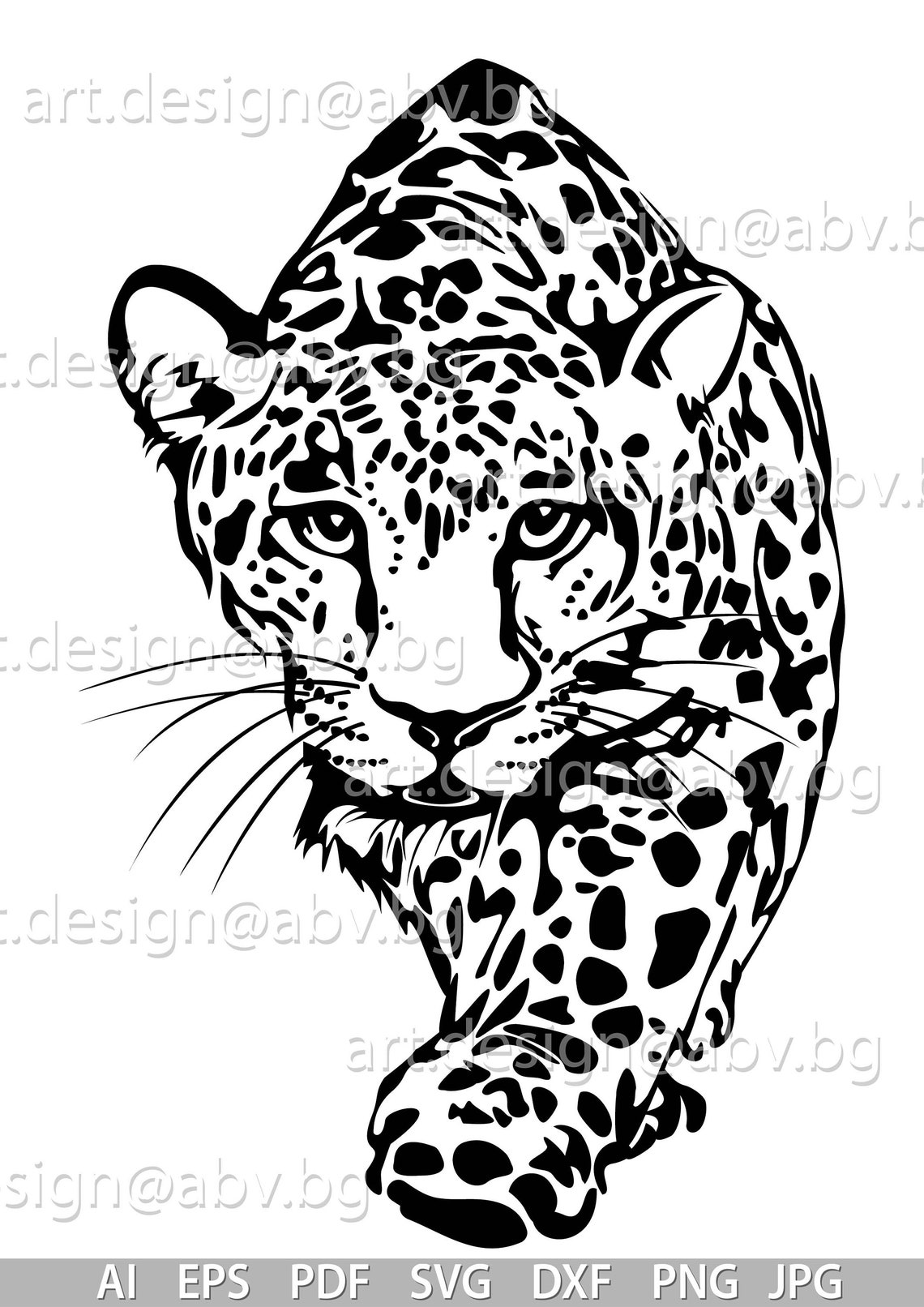 Vector LEOPARD AI PNG Eps Pdf Svg Dxf Jpg Download - Etsy
