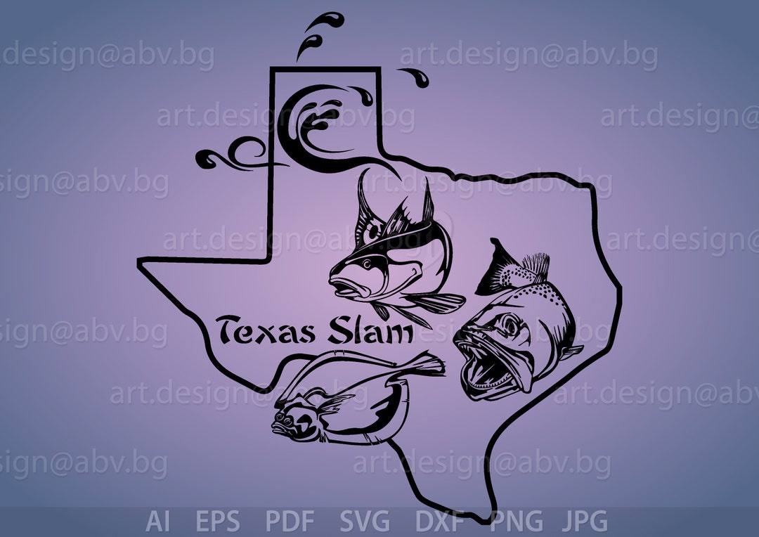 Texas Slam Vector: Trout, Red Fish, Flounder (digital Download) - Etsy