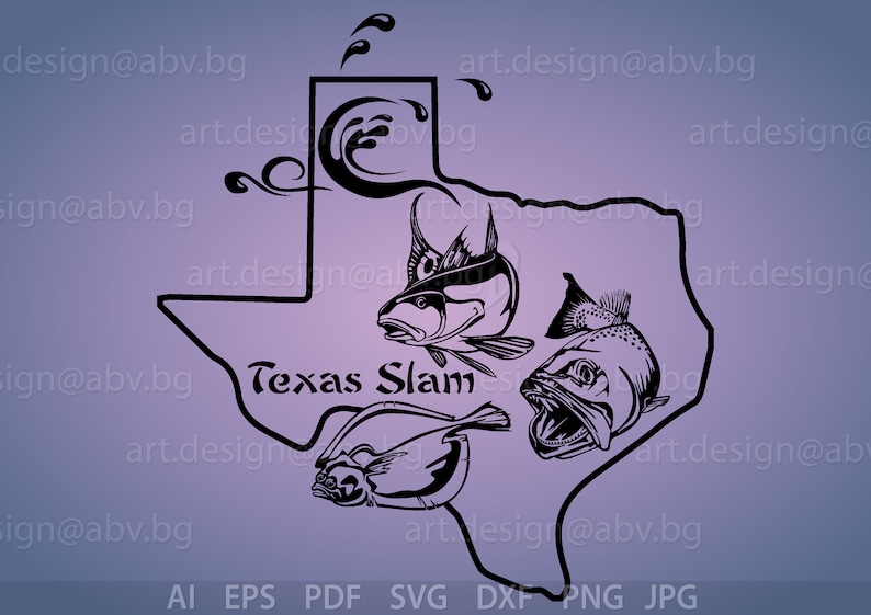 Texas Slam Vector: Trout, Red Fish, Flounder (digital Download) - Etsy