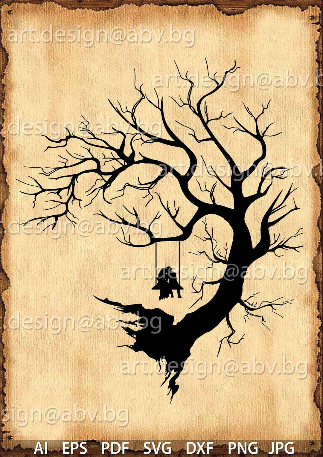 Wedding Tree Silhouette Vector Art (digital Download) - Etsy