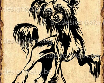 Set 2 Pieces Chinese Crested Dog Sticker Decals With Custom - Etsy