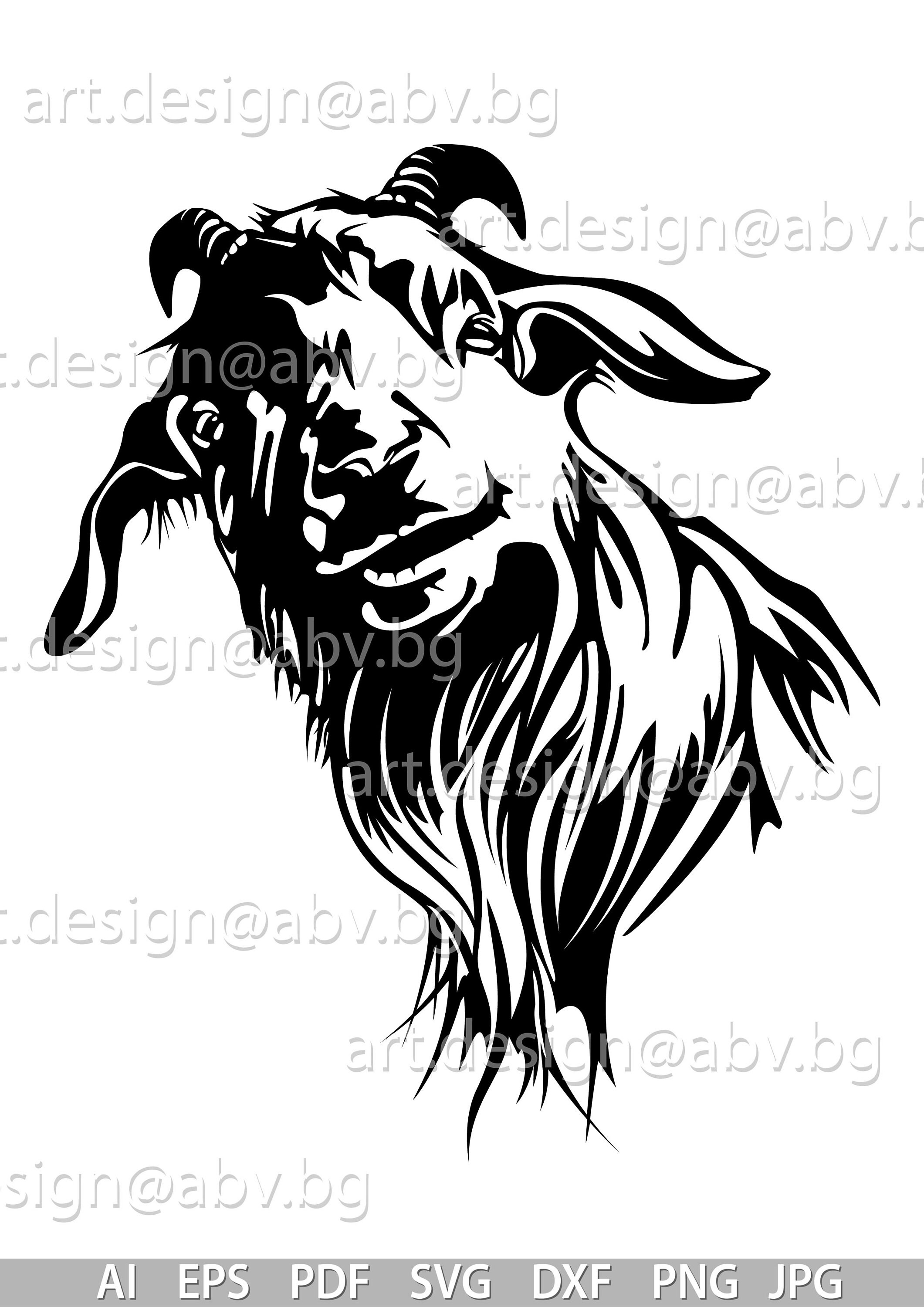 Vector GOAT Head AI PNG Eps Pdf Svg Dxf Jpg Instant | Etsy Canada