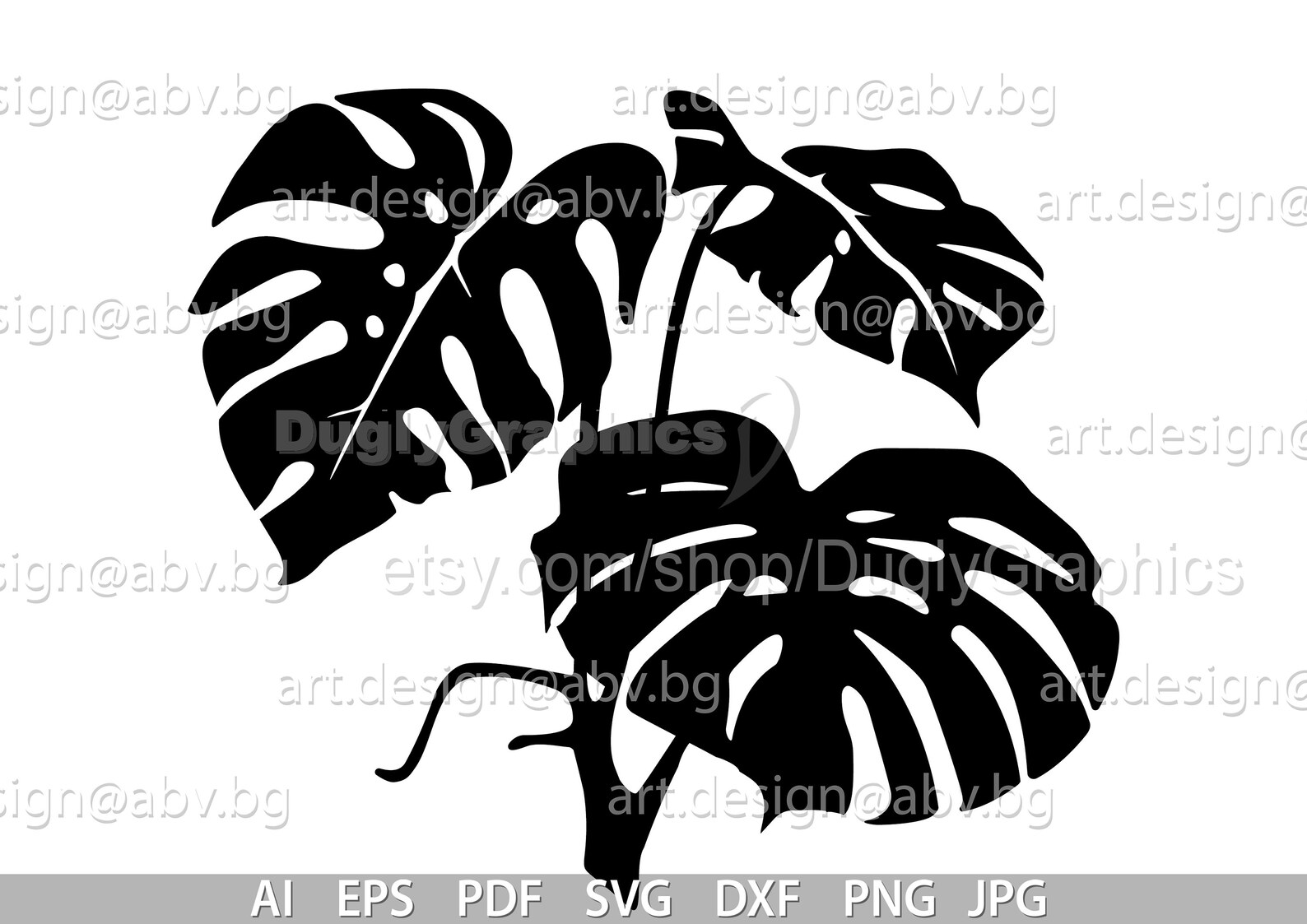 Vector PLANT Monstera Leaves AI Eps Pdf Svg Dxf Png - Etsy