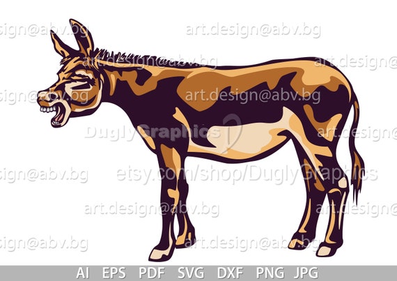 Vector ANGRY DONKEY Colored Ai Png Eps Pdf Svg Dxf Jpg - Etsy UK