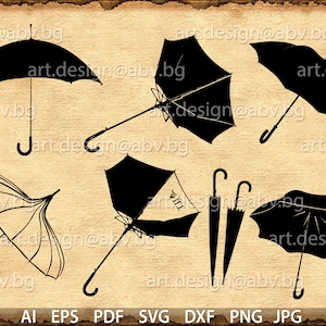 Vector UMBRELLAS BUNDLE, Download Files, Digital, Graphical, AI, Eps ...