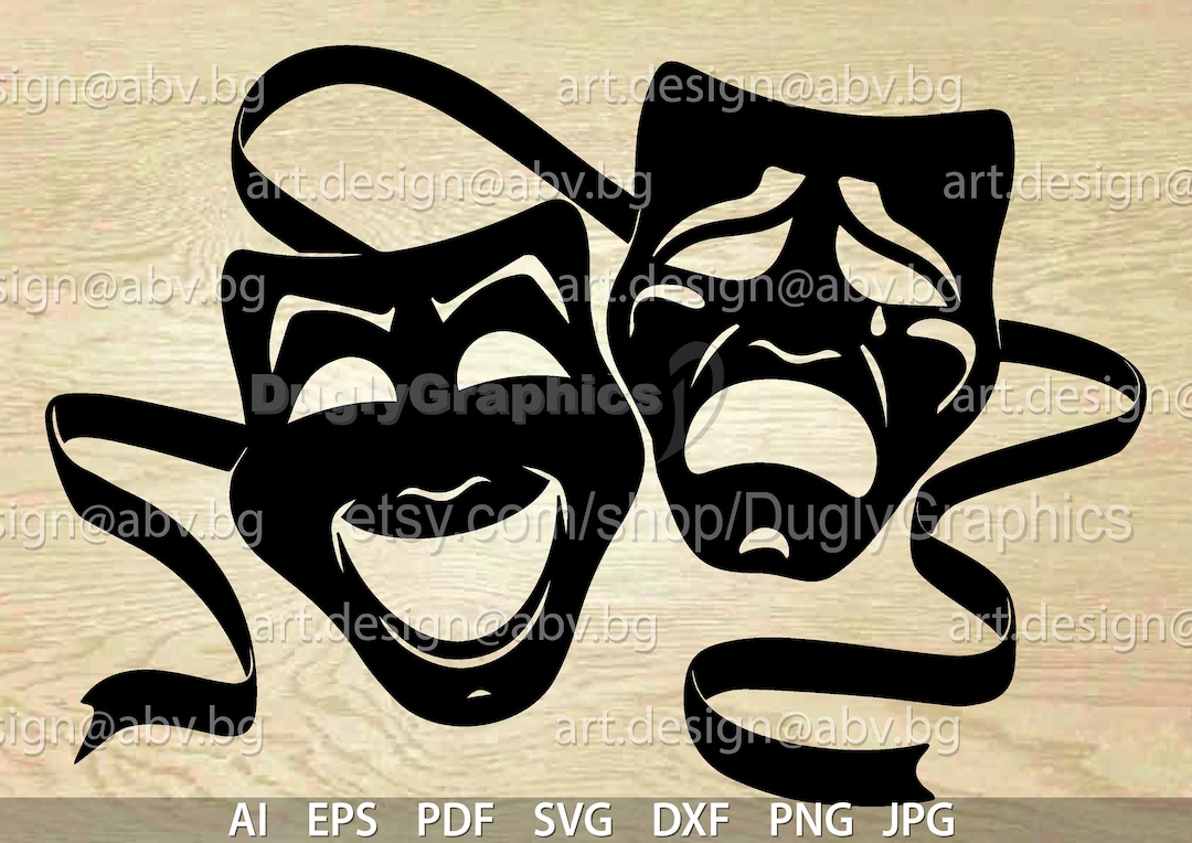 Theater Masks Vector Art (digital Download) - Etsy