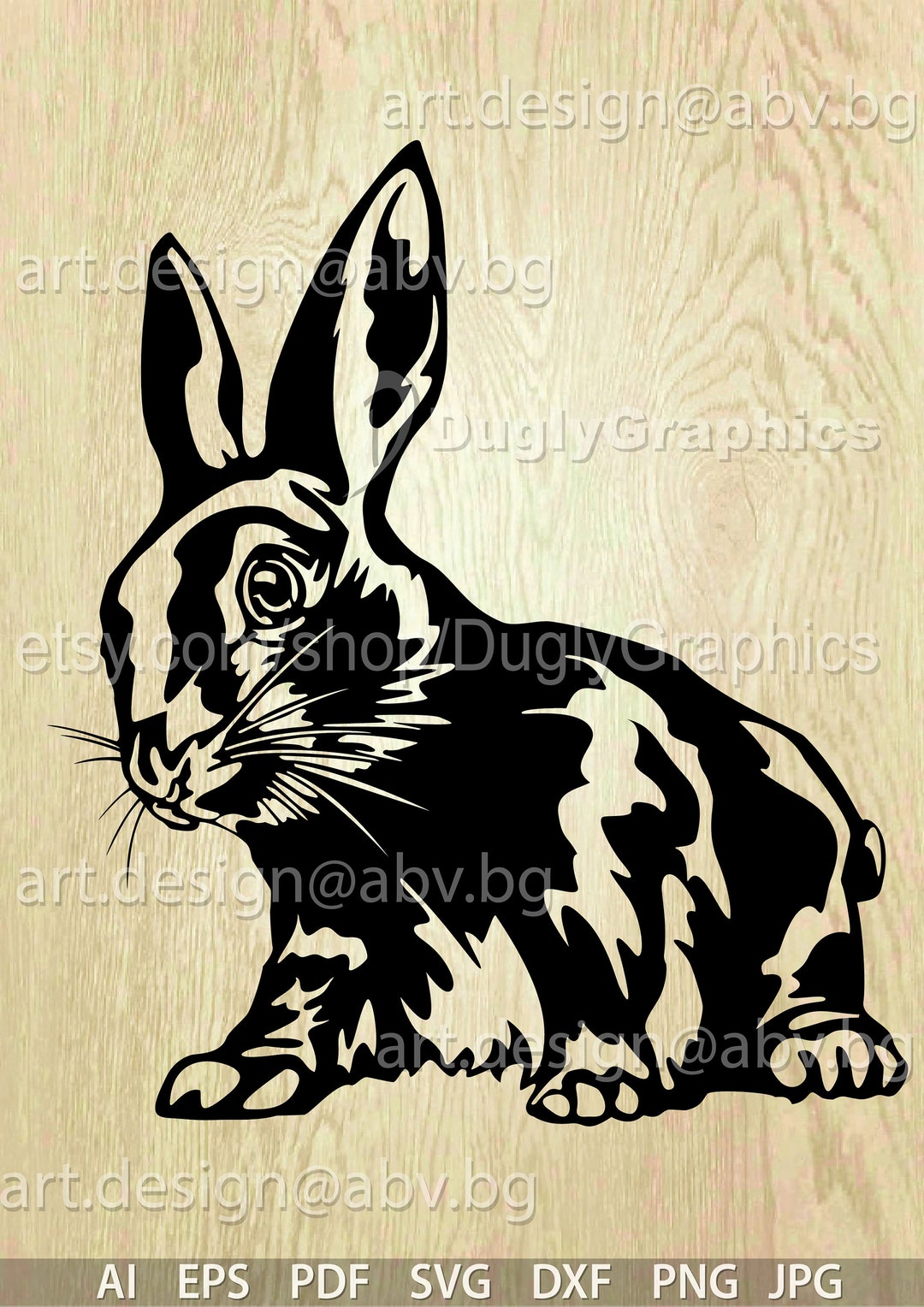 Vector RABBIT AI Eps PNG Pdf Svg Dxf Jpg Download Digital Graphical ...