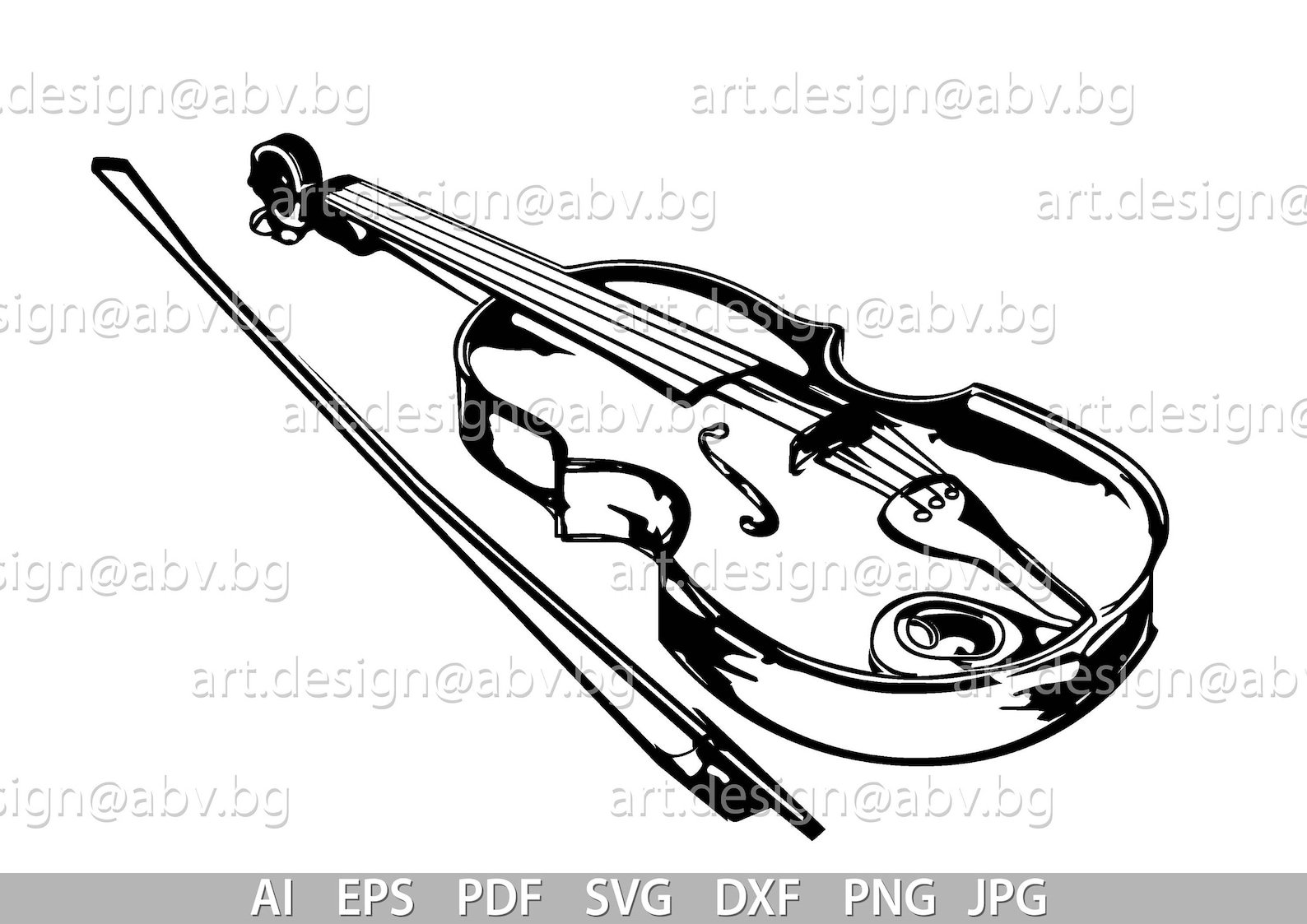 Vector VIOLIN AI Eps Pdf Svg Dxf Png Jpg Download | Etsy