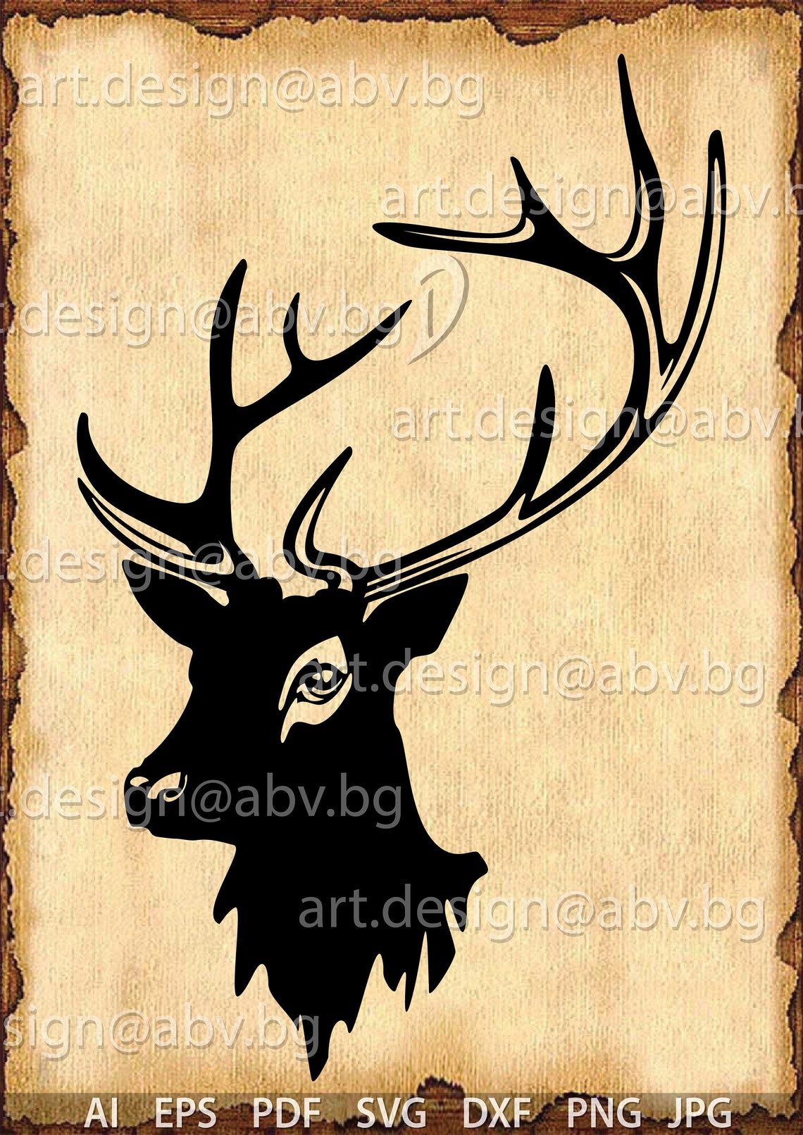 Vector DEER Stag Head Ai Eps Pdf Svg Dxf Png Jpg - Etsy
