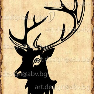 Vector DEER Stag Head Ai Eps Pdf Svg Dxf Png Jpg - Etsy