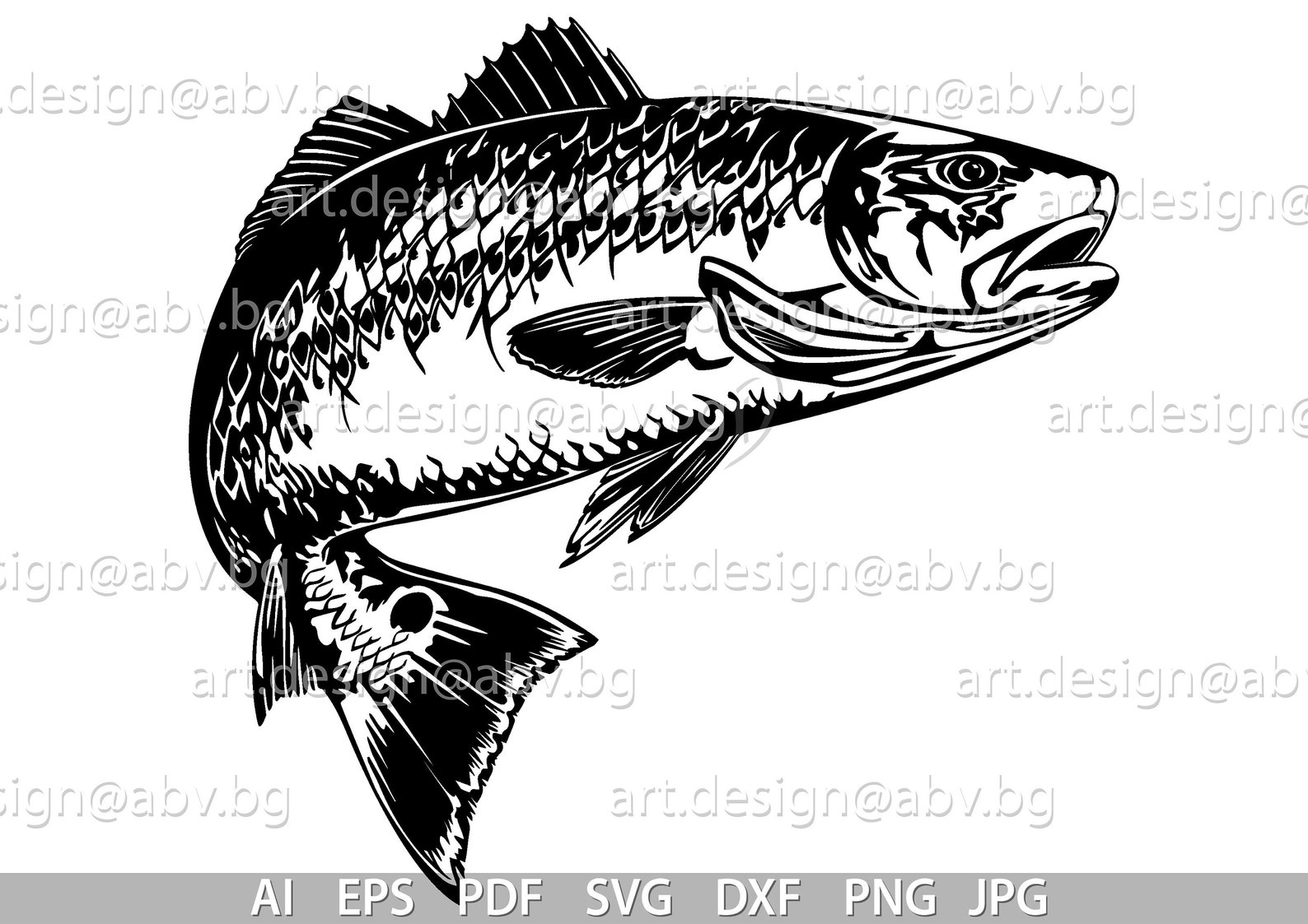 Vector RED FISH, AI, Eps, Pdf, Png, Svg, Dxf, Jpg Image Graphic Digital ...