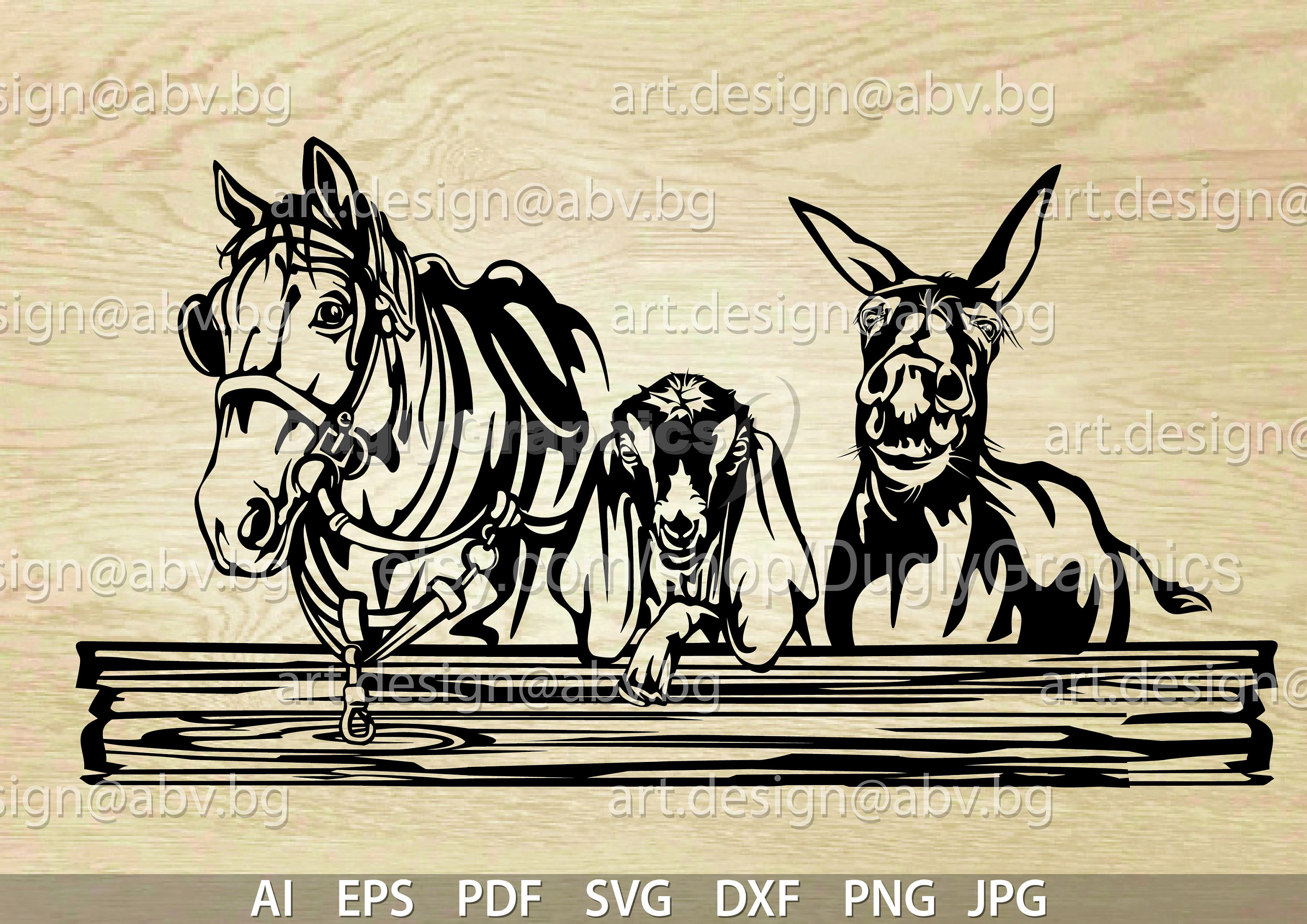 Vektor Tierhof, ai, eps, pdf, svg, dxf, png, jpg Digitales Bild, Pferd ...