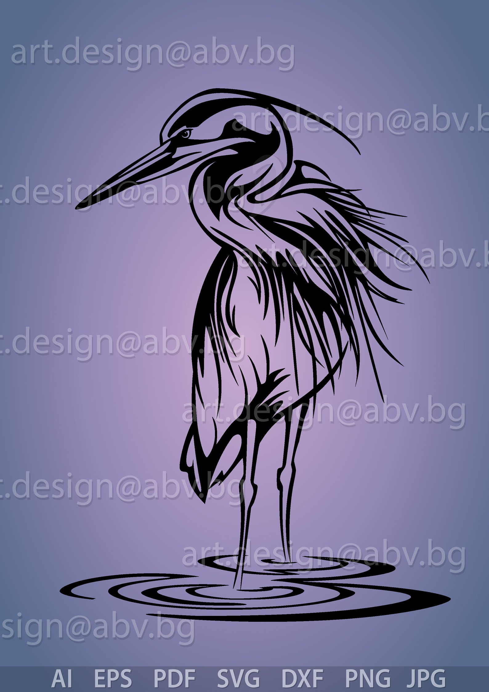 Vector HERON Heaven Bird AI PNG Eps Pdf Svg Dxf Jpg - Etsy