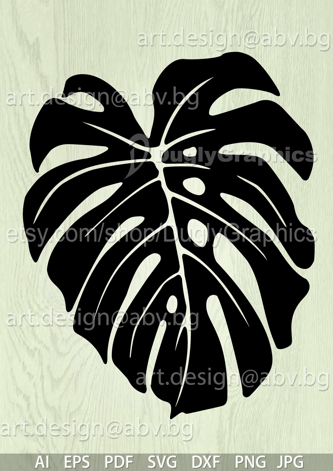 Vector MONSTERA LEAF AI Eps Pdf Svg Dxf Png Jpg Image - Etsy