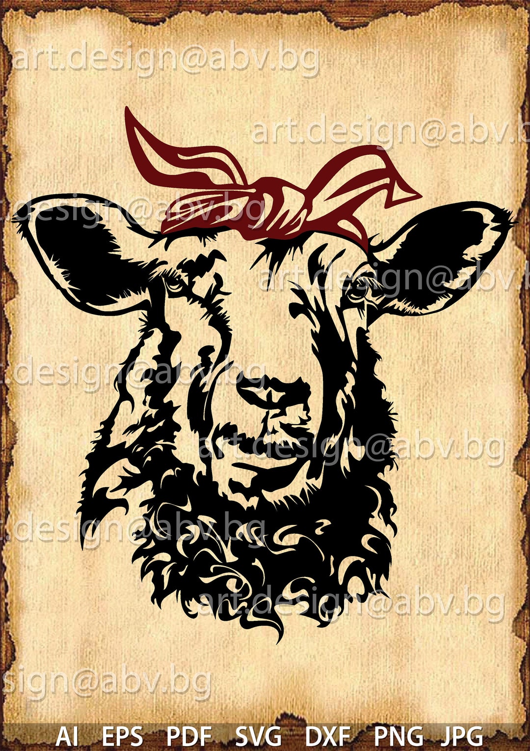 Vector SHEEP Head, Bandana, AI, PNG, Eps, Pdf, Svg, Dxf, Jpg Instant ...