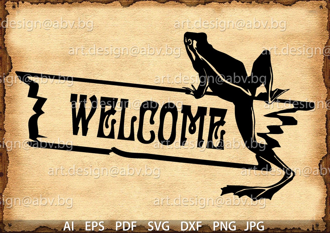 Vector WELCOME, Text, Frog, AI, Eps, PNG, Pdf, Svg, Dxf, Jpg Download ...
