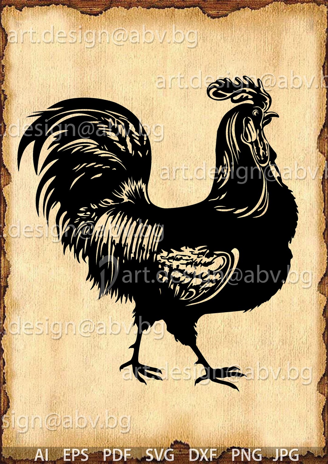 Vector ROOSTER, AI, PNG, Eps, Pdf, Svg, Dxf, Jpg Download, Digital ...