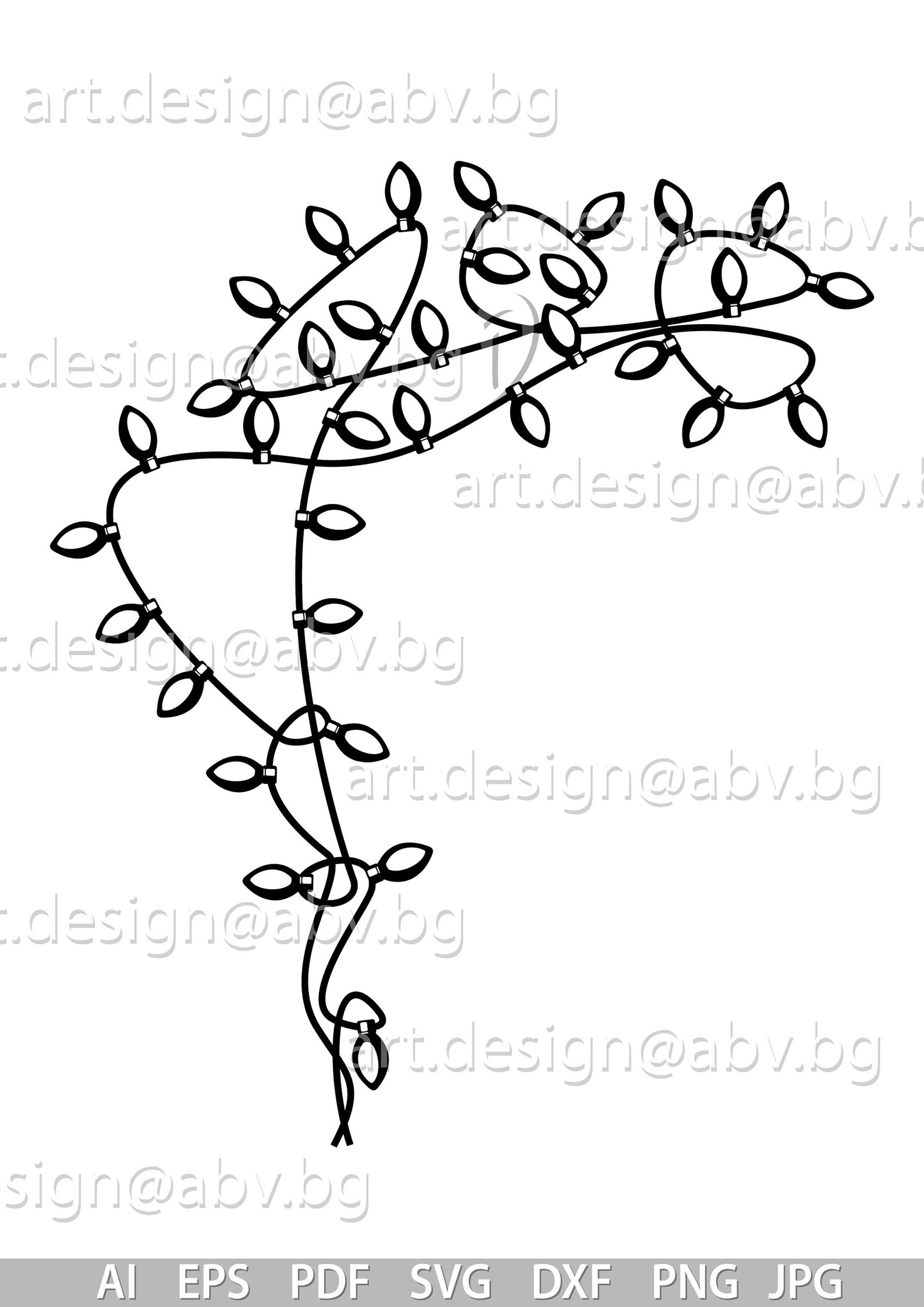 Vector CHRISTMAS LIGHTS Ai PNG Eps Pdf Svg Dxf Jpg | Etsy