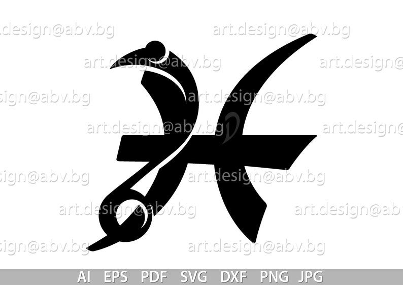 Vector ZODIAC-PISCES AI Eps Pdf Png Svg Dxf Jpg Image - Etsy