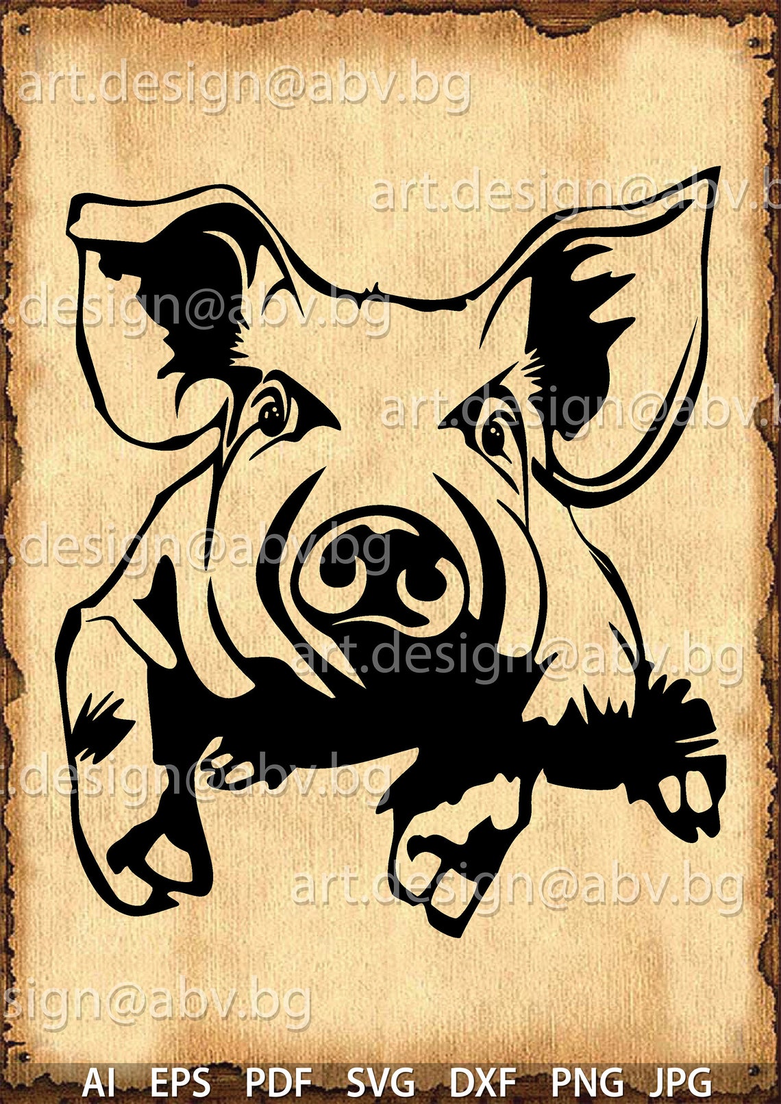 Vector PIG AI PNG Eps Pdf Svg Dxf Jpg Download Digital - Etsy