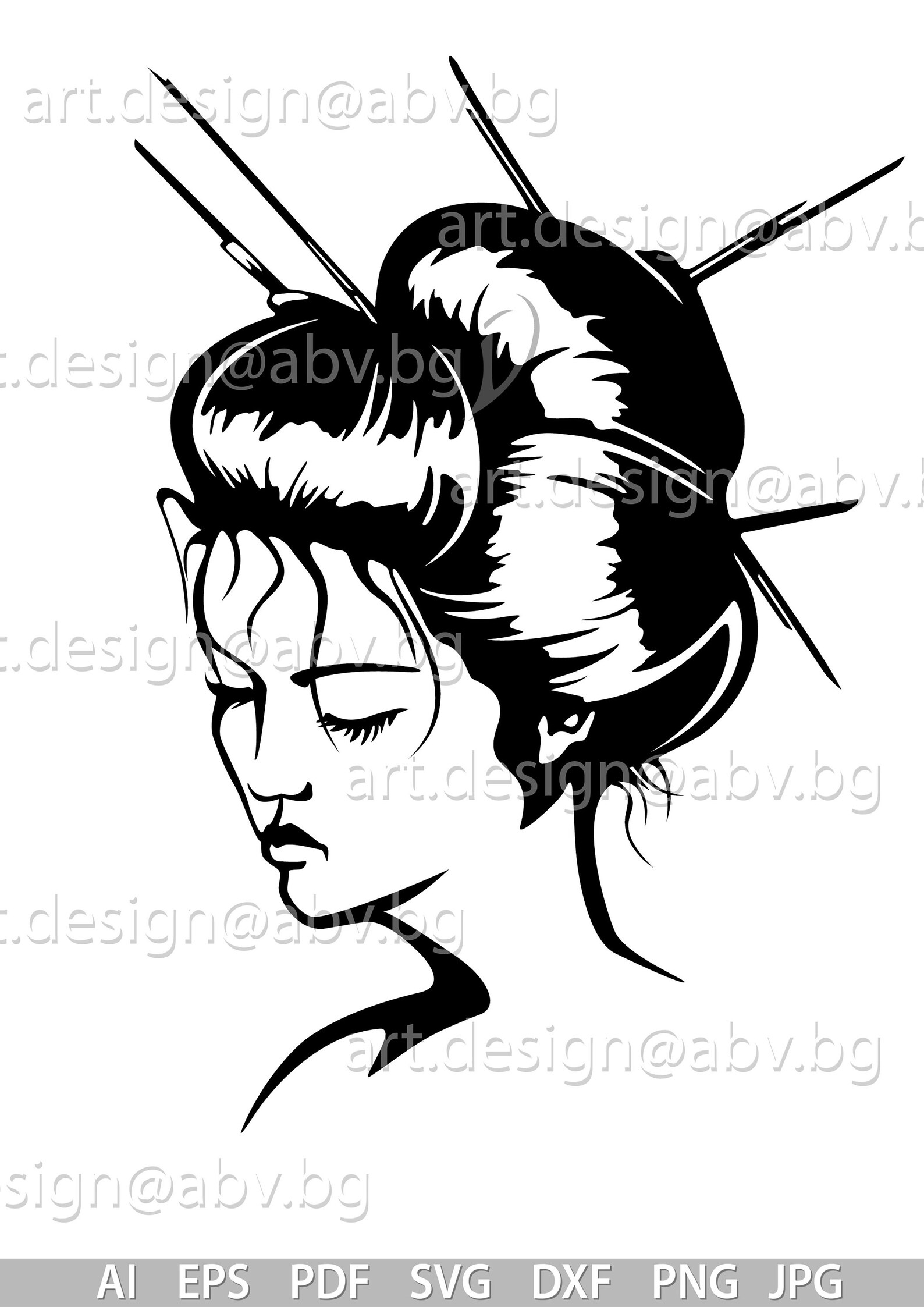 Vector JAPANESE GIRL SVG Ai Eps Dxf Png Pdf Jpg Image | Etsy