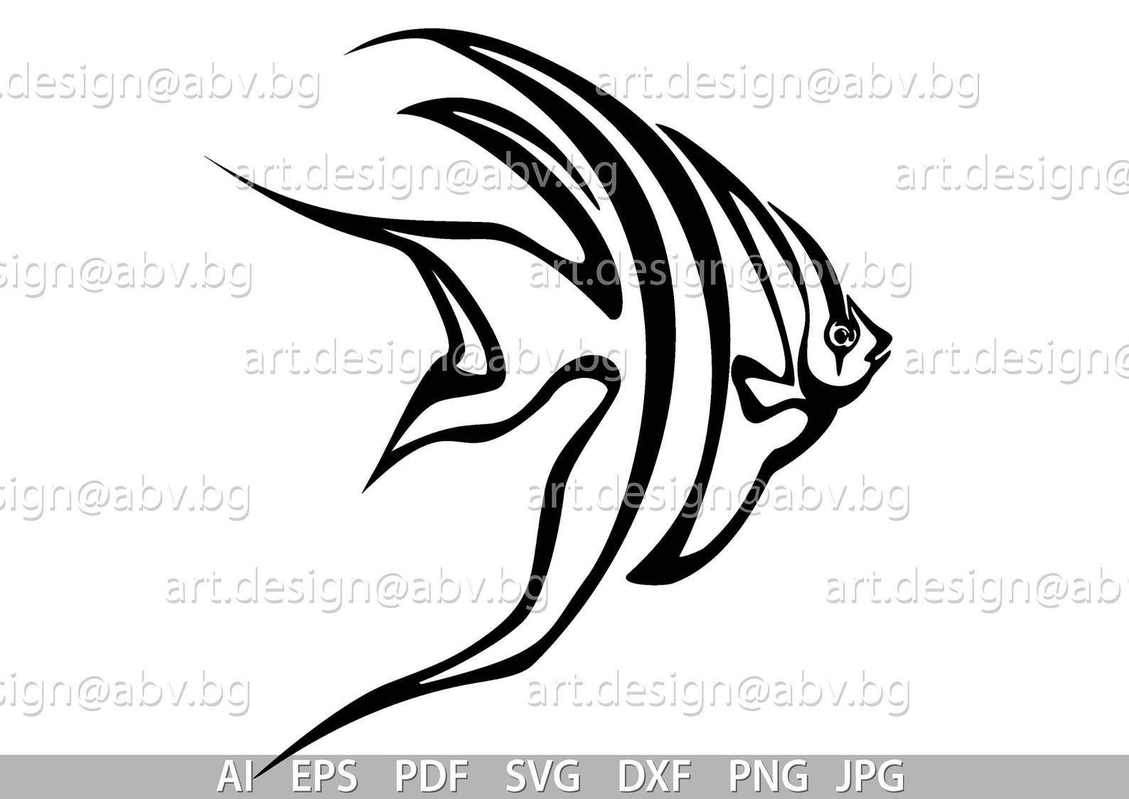 Vector FISH AI Eps Pdf Svg Dxf Png Jpg Download - Etsy