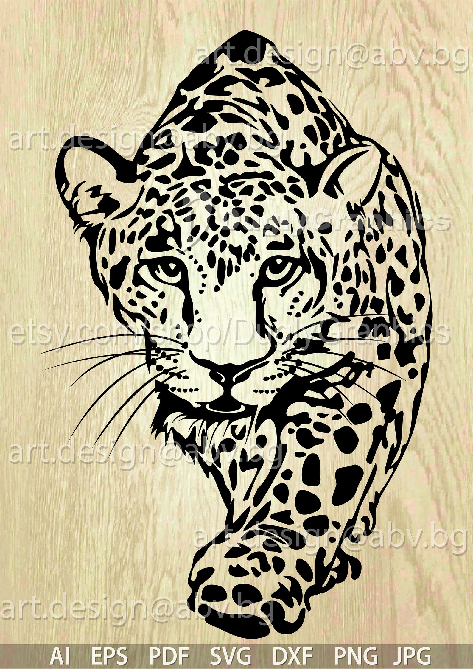 Vector LEOPARD AI PNG Eps Pdf Svg Dxf Jpg Download - Etsy