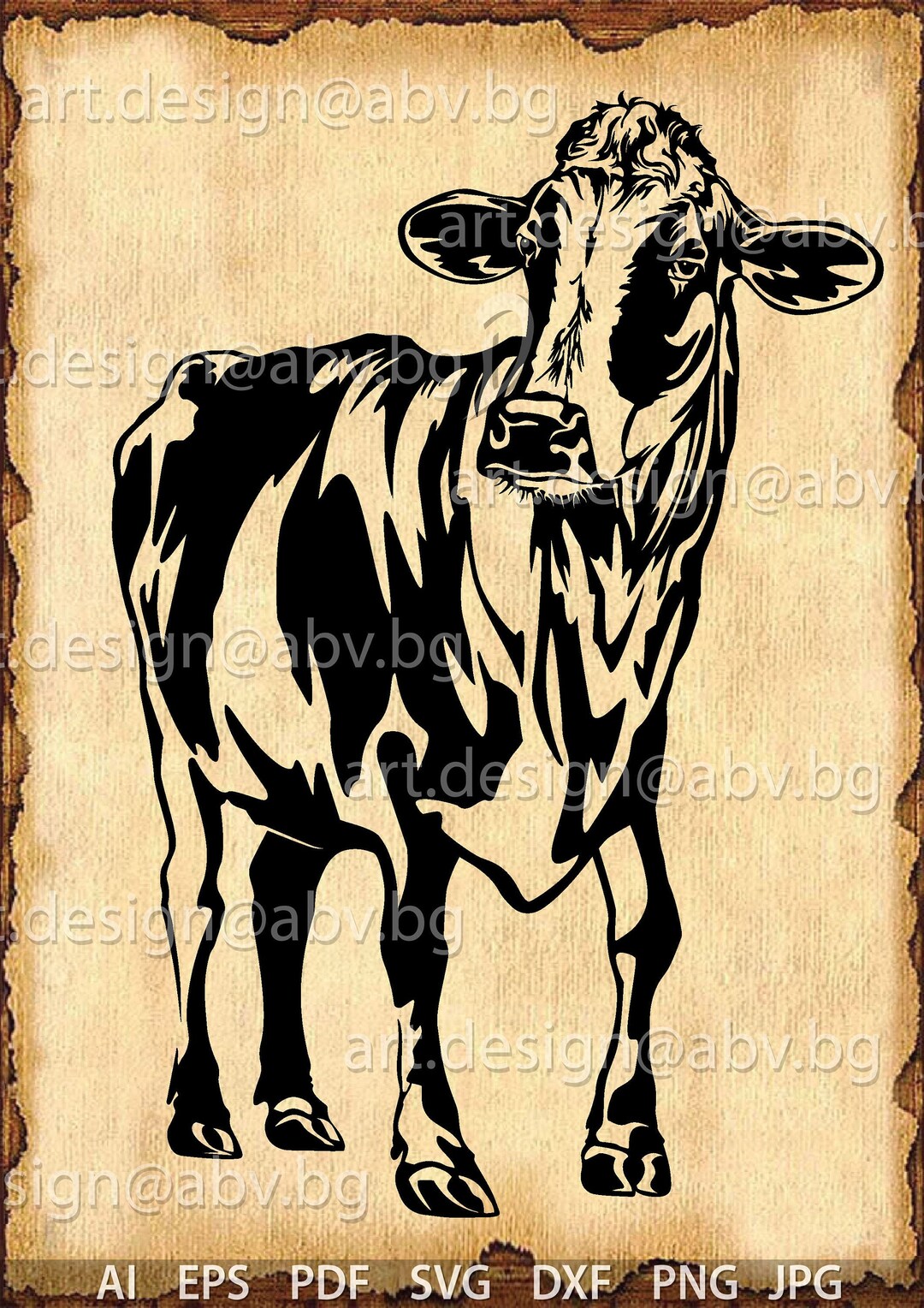 Vector COW, Holstein, AI, PNG, Eps, Pdf, Svg, Dxf, Jpg Instant Download ...