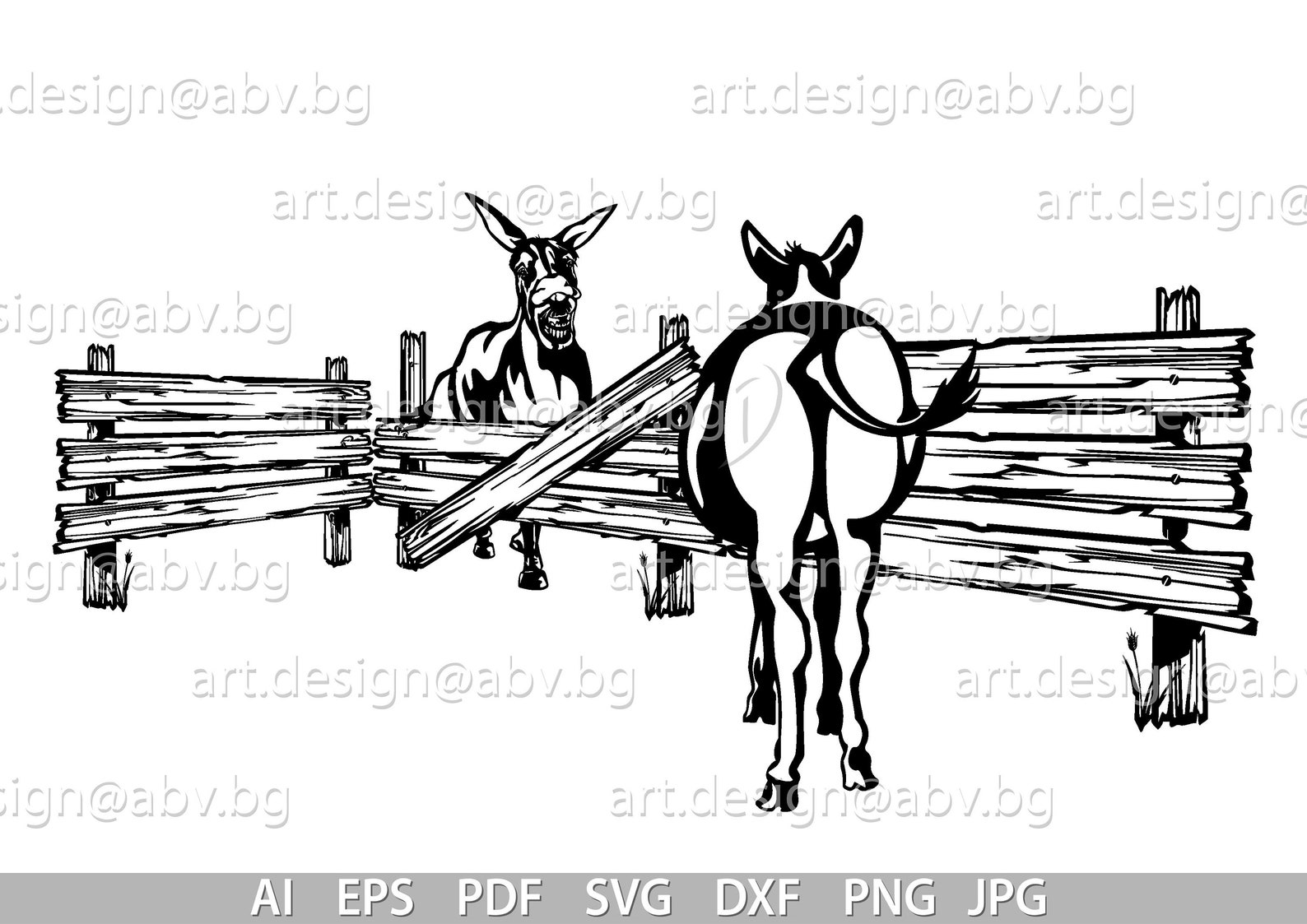 Vector ANIMAL FARM Donkeys Ai Eps Pdf Svg Dxf Png Jpg - Etsy