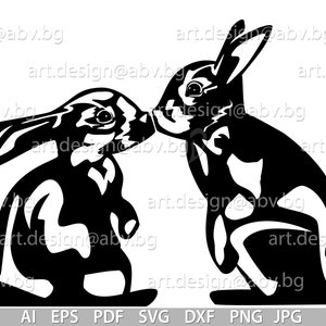 Vector RABBITS, Kiss, AI, Eps, Png, Pdf, Svg, Dxf, Jpg Download ...