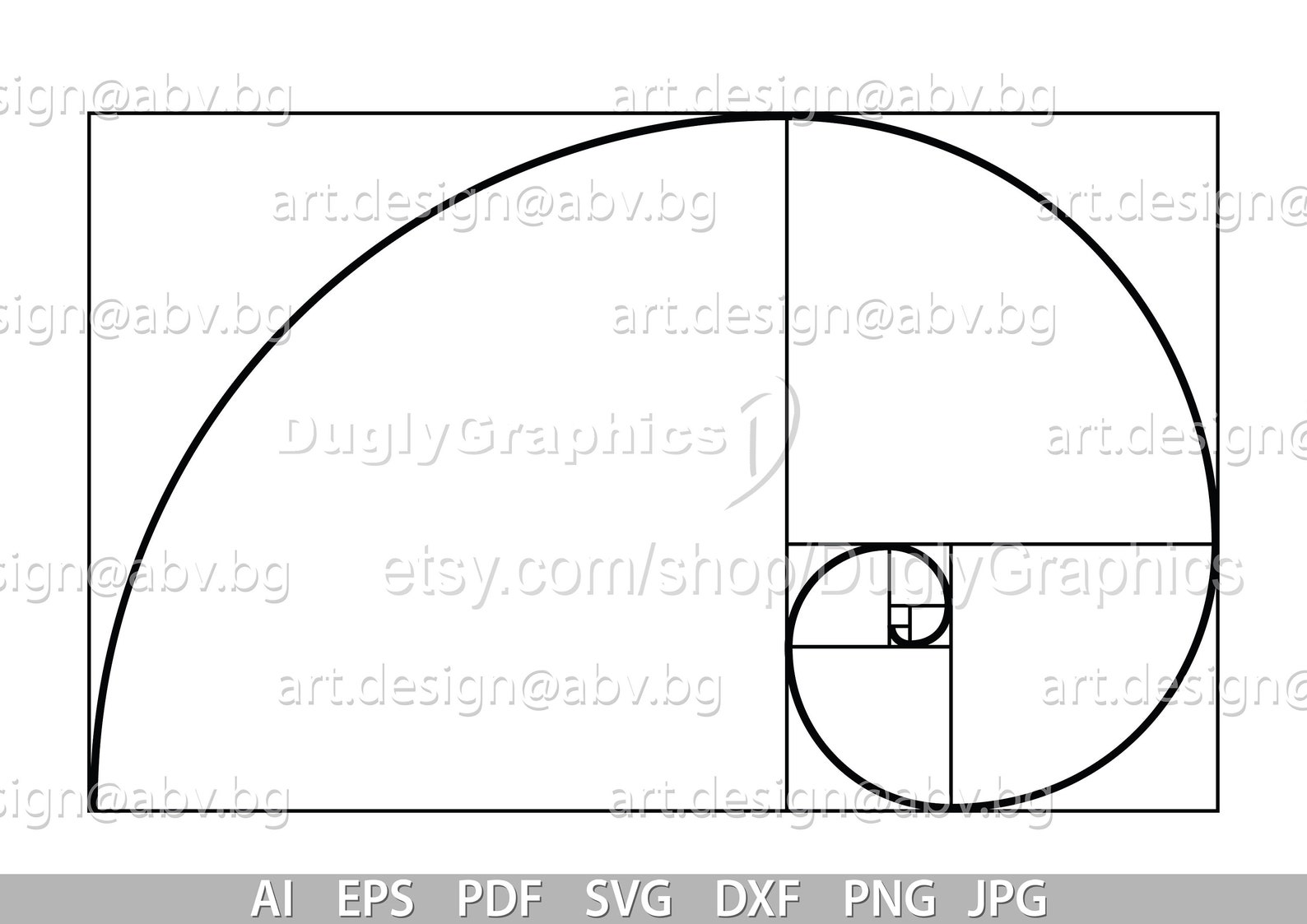 Fibonacci Spiral Vector Graphic (digital Download) - Etsy