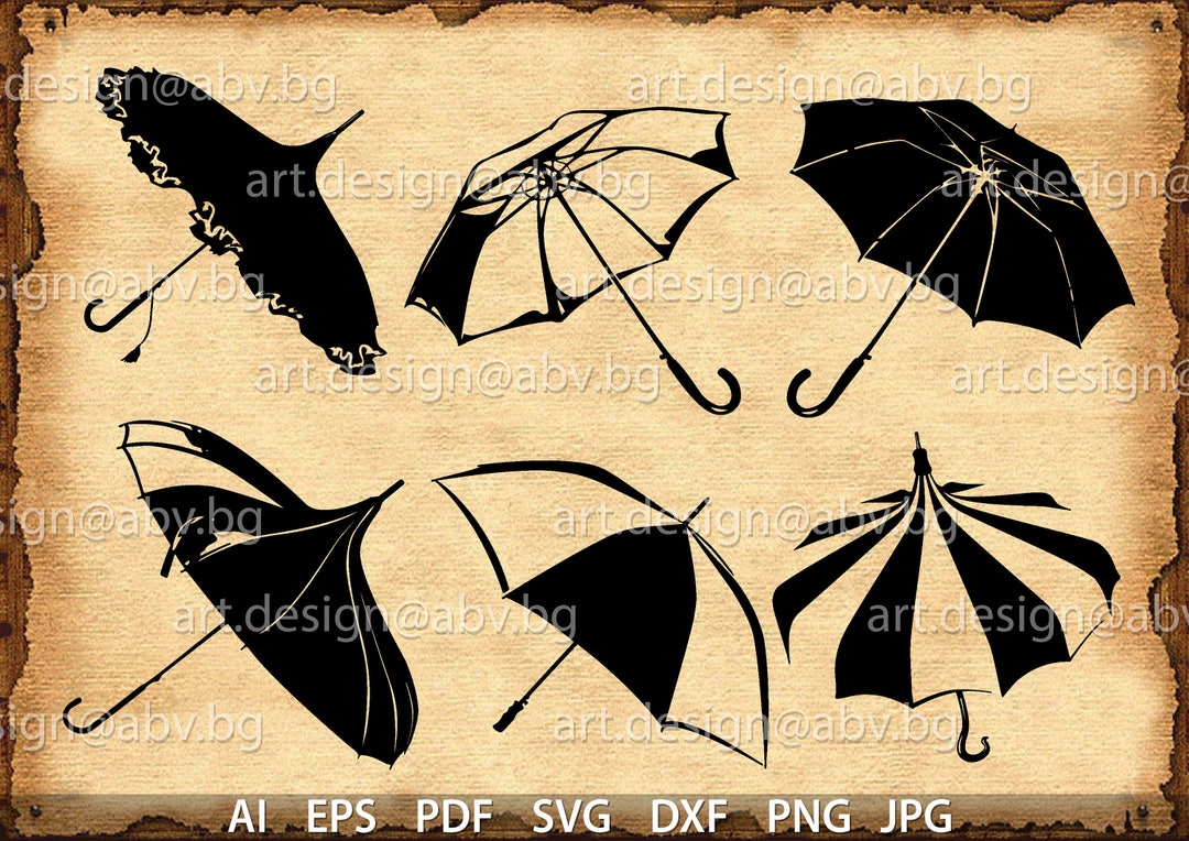 Umbrella Vector Art Bundle (digital Download) - Etsy