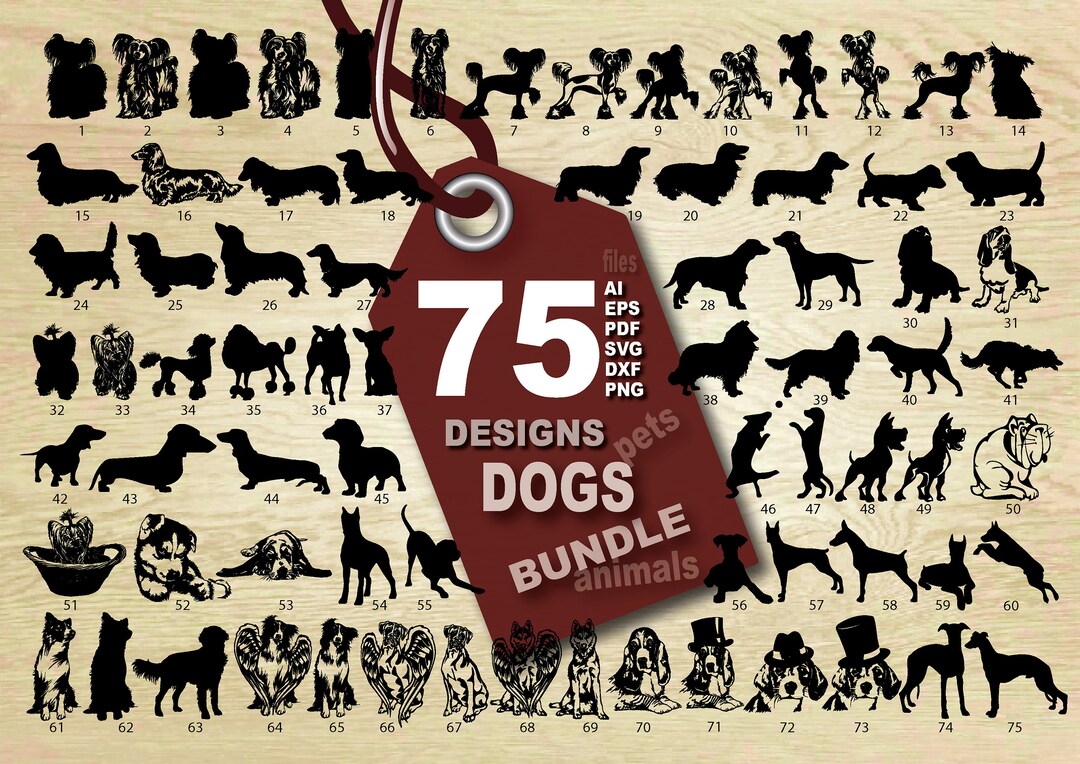 75 Dogs Vector Graphics Bundle (digital Download) - Etsy