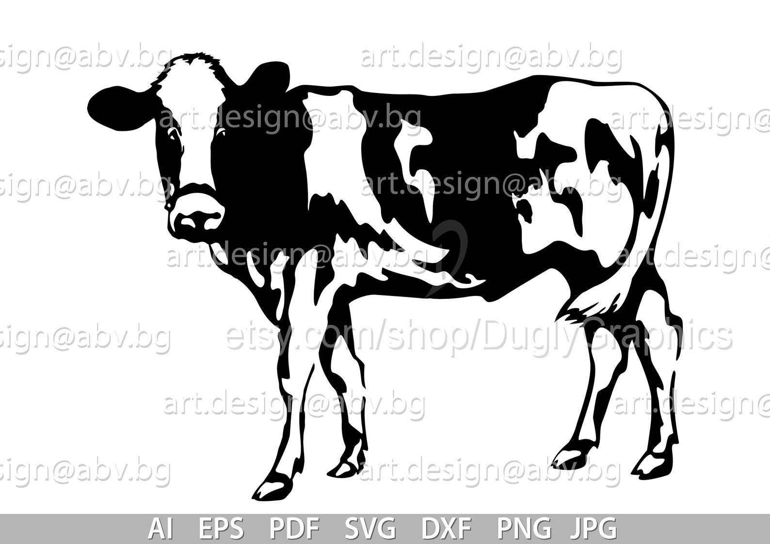 Vector COW AI PNG Eps Pdf Svg Dxf Jpg Instant Download - Etsy