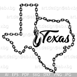 Vector TEXAS MAP, Chain With Hook, Ai, Eps, Pdf, Png, Svg, Dxf, Jpg ...