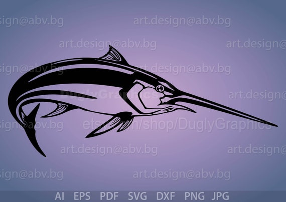 Vector SWORDFISH Ai Eps Pdf Png Svg Dxf Jpg Image - Etsy