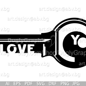 Vector KEY, Love, Text, AI, Eps, Pdf, Svg, Dxf, Png, Jpg Download ...