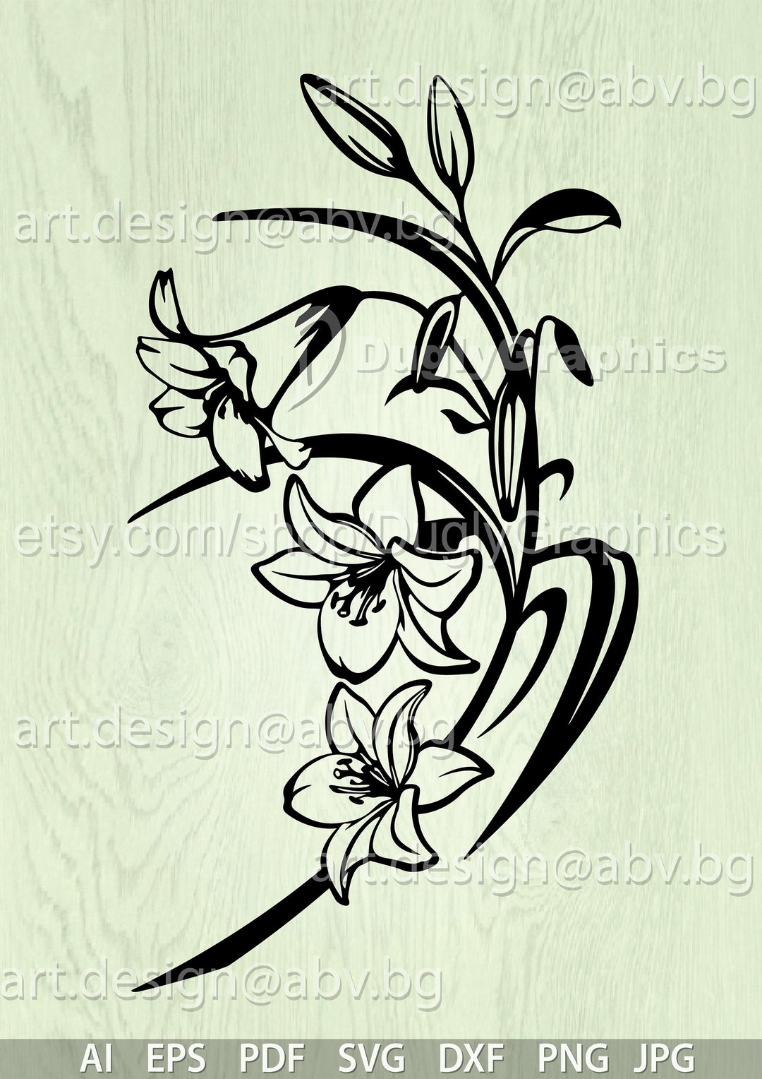 Stargazer Lily Vector Art: Black Floral Design (digital Download) - Etsy
