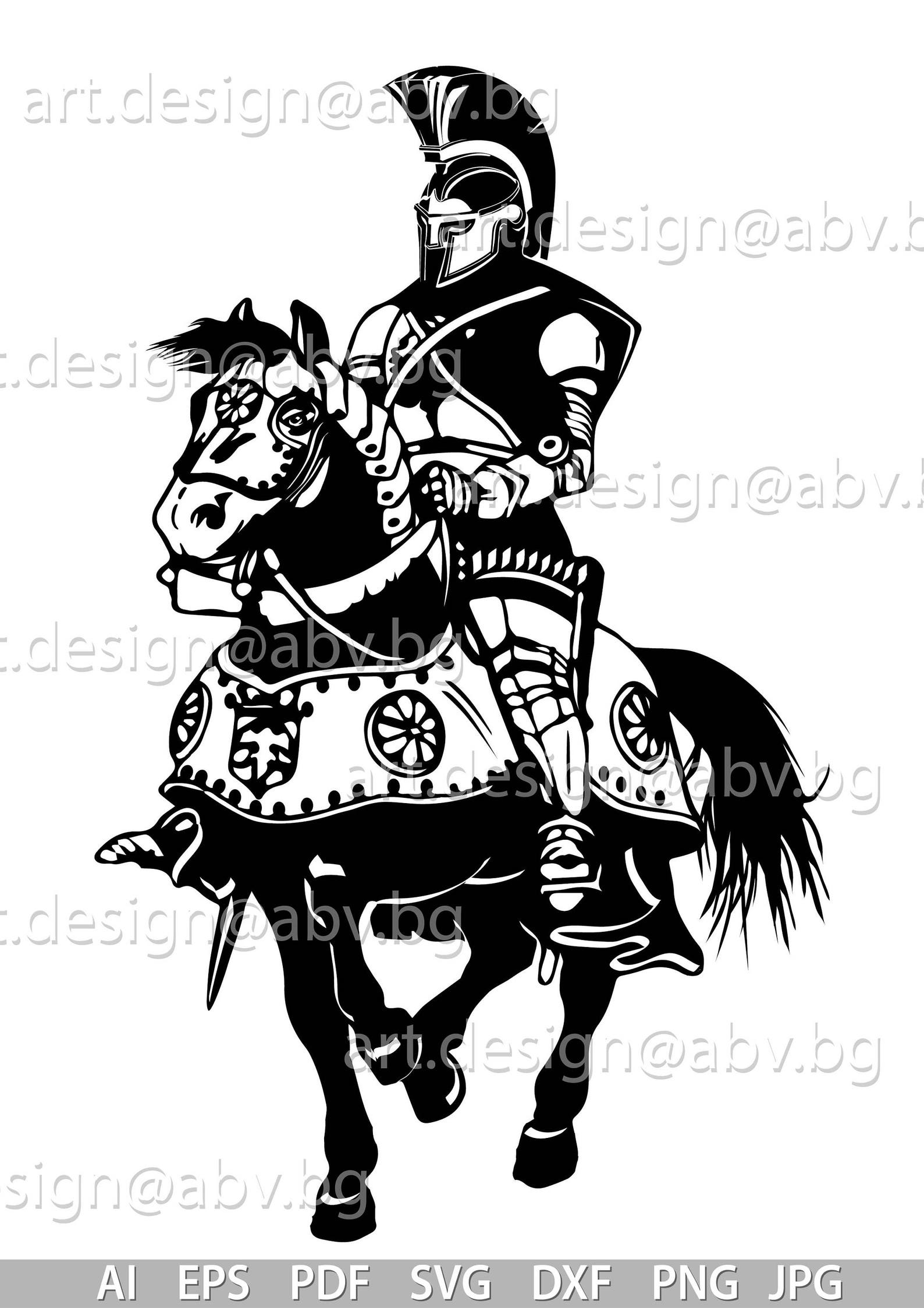 Vector KNIGHT on HORSE SVG Dxf Ai Eps Pdf Png Jpg - Etsy