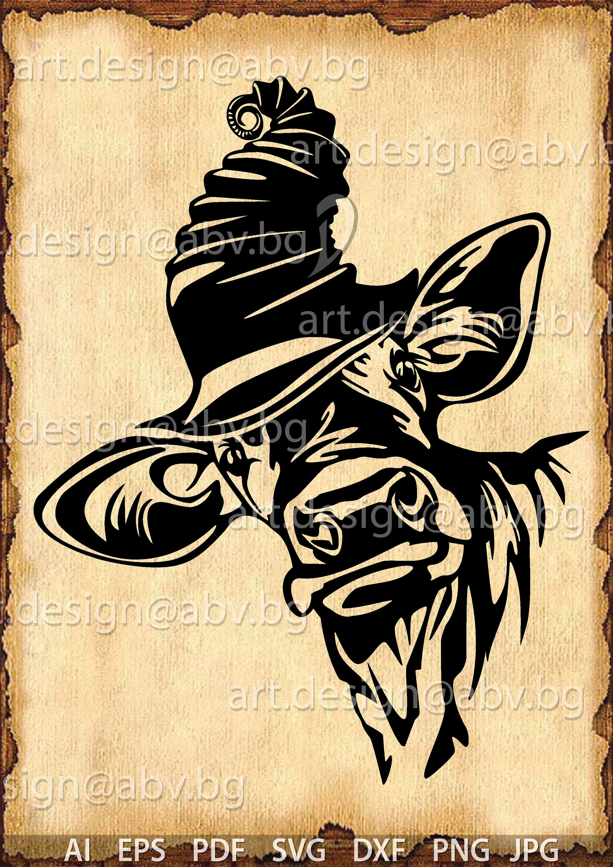 Vector COW Witch Hat Calf Head AI PNG Eps Pdf Svg - Etsy Canada